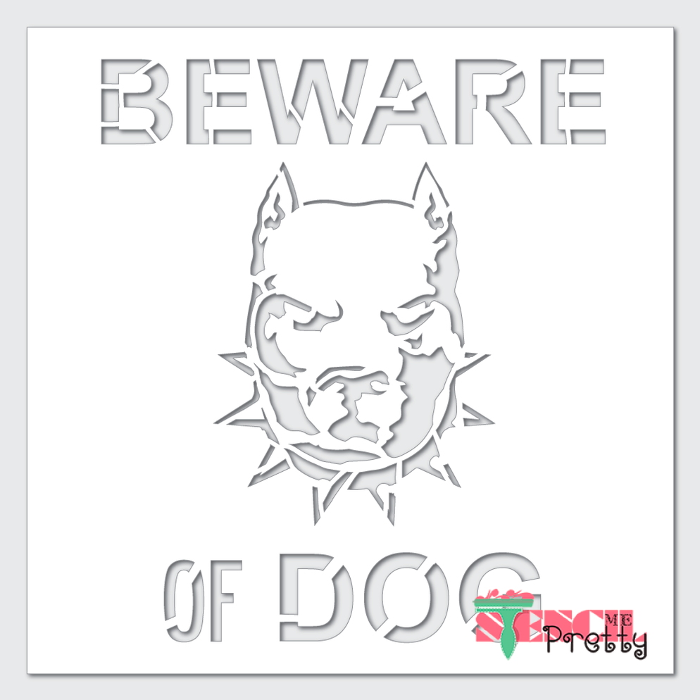 Beware of Dog Stencil Warning Sign Template — Stencil Me Pretty