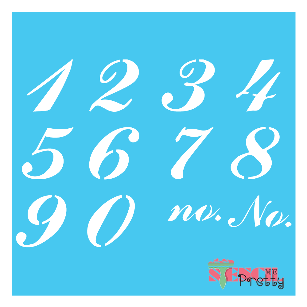 French Script Number Stencils — Stencil Me Pretty