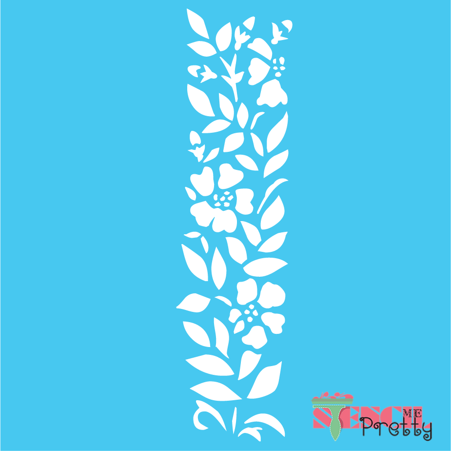 Flower Column Stencil - Border and Edging Template — Stencil Me Pretty