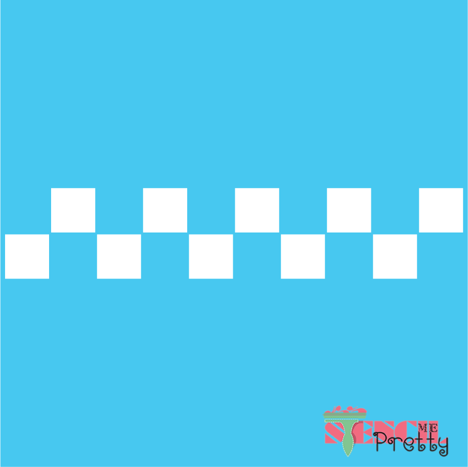 Folk Art Primitive Checkered Geometric Squares Stencil for Painting ...